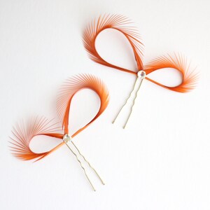 Orange Hair Clips 2x Orange Fascinators for Wedding Guest Hair Pins ...