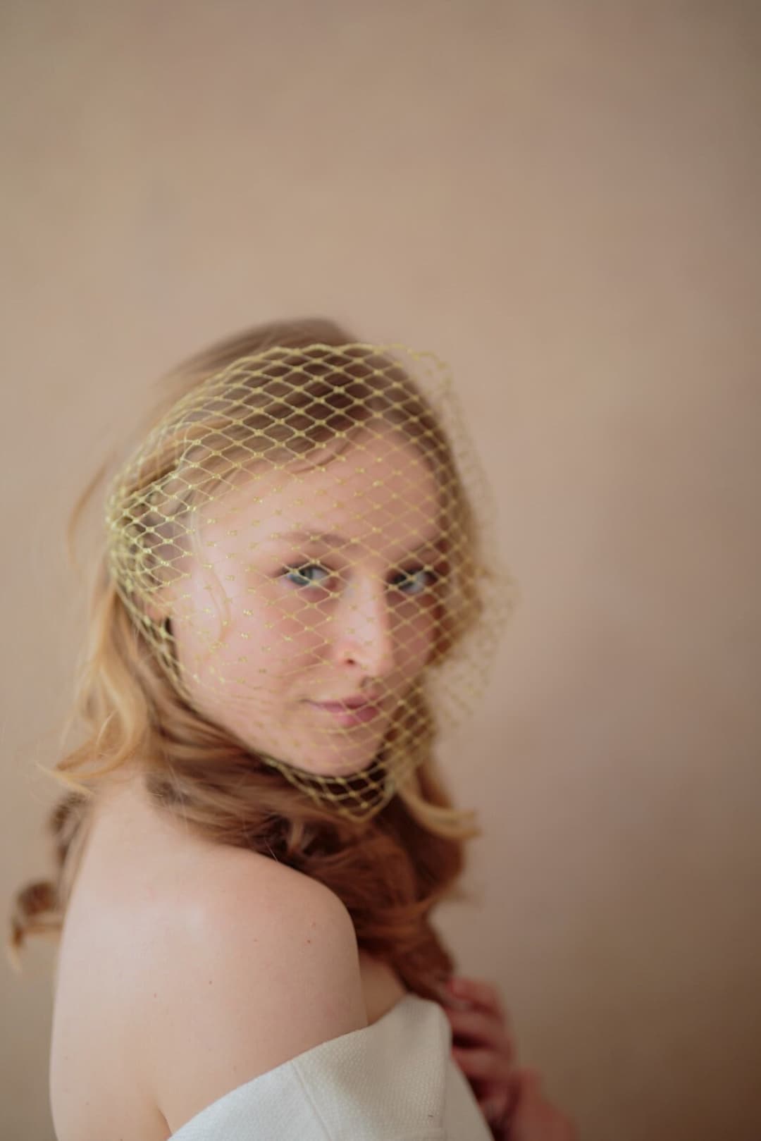 Gold Birdcage Veil Bridal Bandeau Veil Bridal Party Bachelorette Veil ...