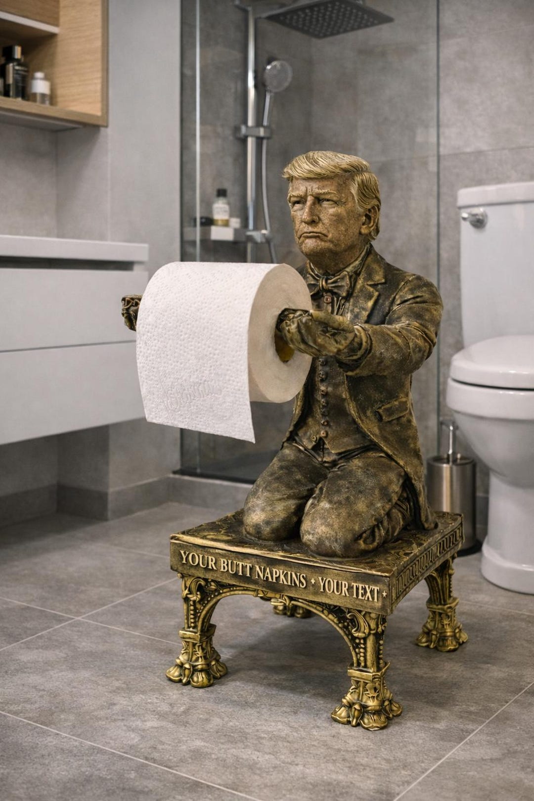 Funny Donald Trump Toilet Paper Holder – Political Humor Bathroom ...