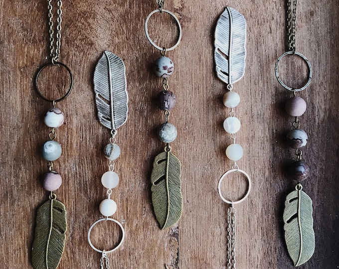 Fly Free. an Earthy Bohemian Jasper Bead Feather Charm - Etsy