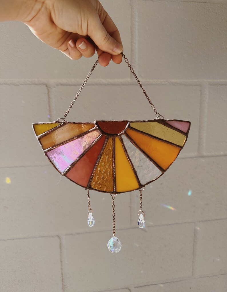 Sunshower. a Stained Glass Rustic Sun Ray and Glass Prism - Etsy