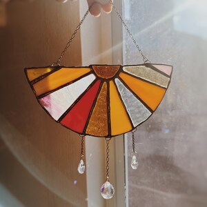Sunshower. a Stained Glass Rustic Sun Ray and Glass Prism Rainbow Maker ...