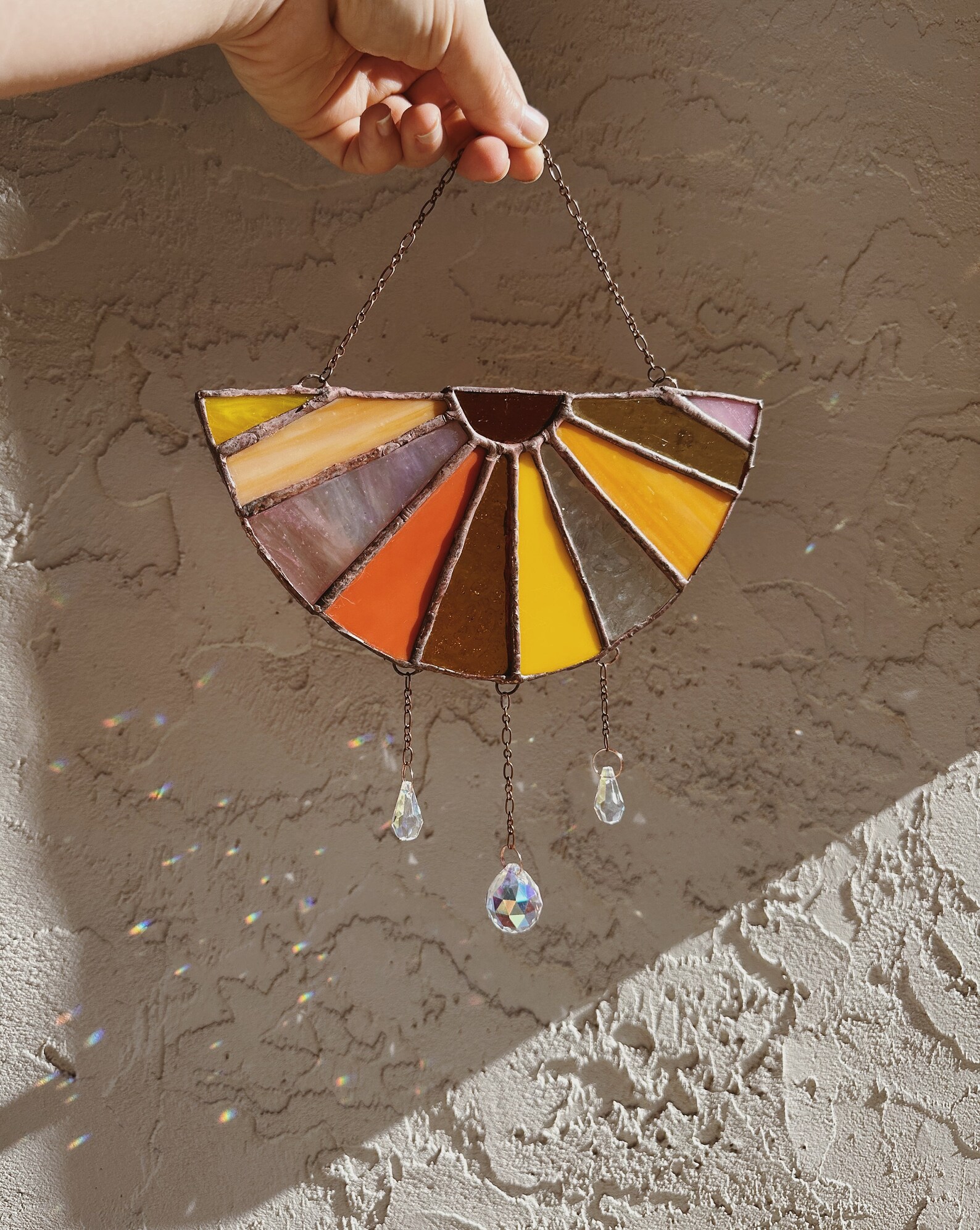 Sunshower. a Stained Glass Rustic Sun Ray and Glass Prism - Etsy