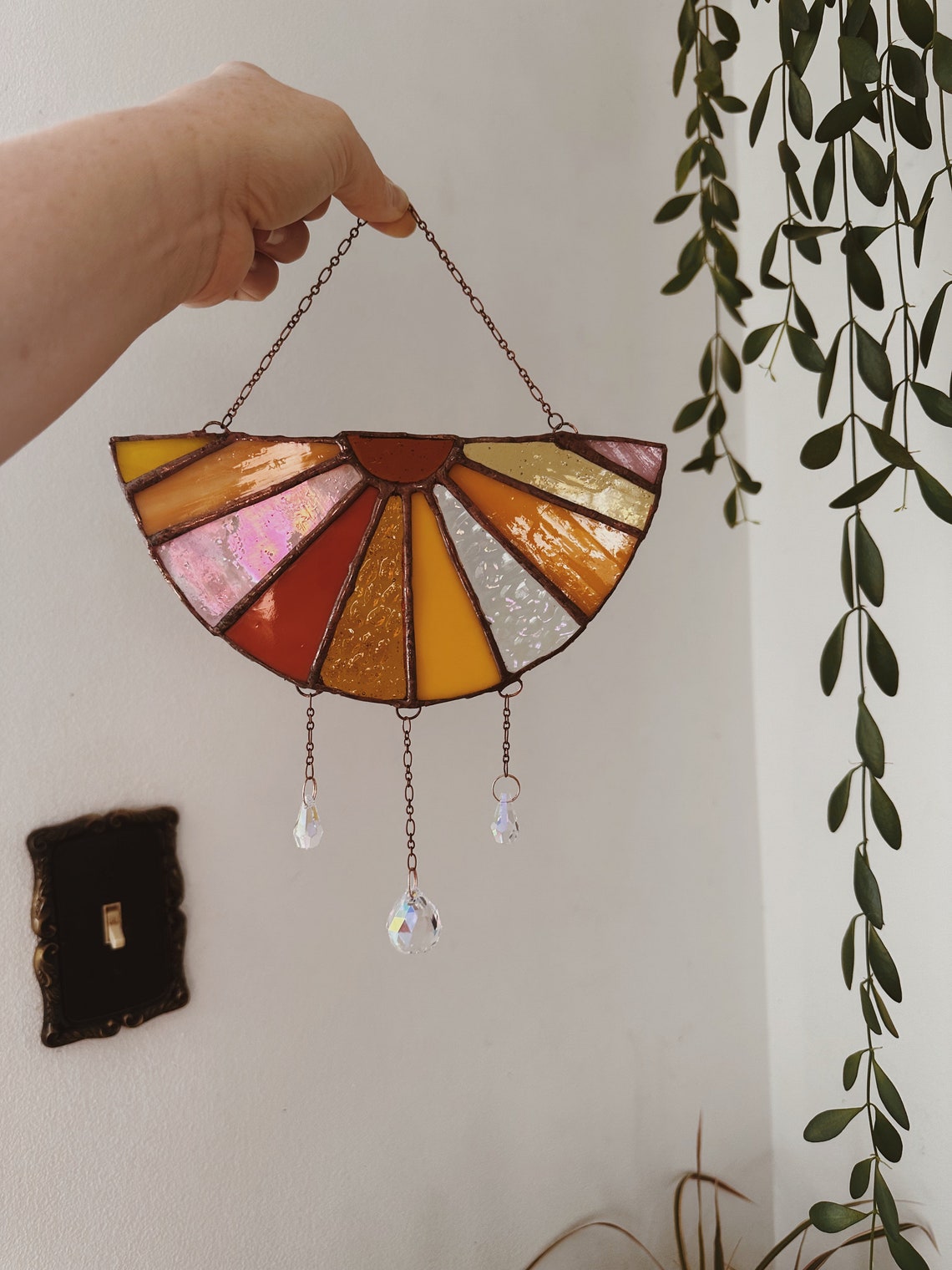 Sunshower. a Stained Glass Rustic Sun Ray and Glass Prism - Etsy