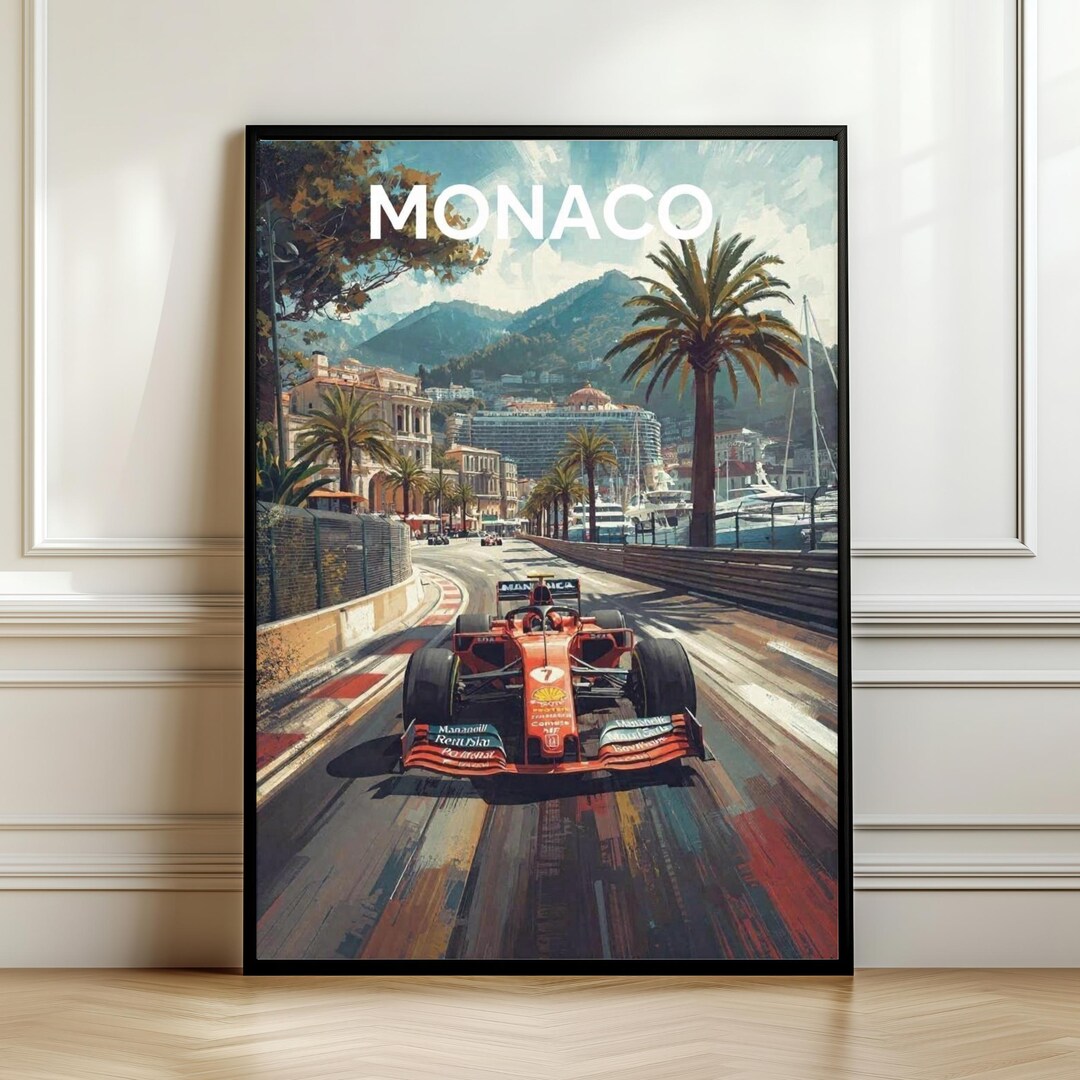 Monaco Formula 1 Poster | F1 Racing Print | Retro Travel Wall Art ...
