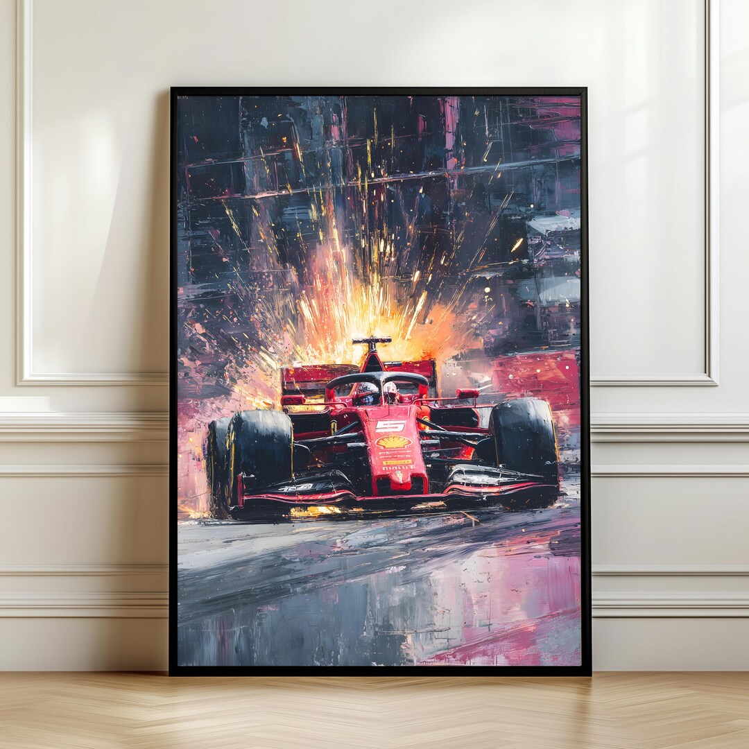 Formula 1 Racing Wall Art – Abstract Motorsport Explosion Painting, F1 ...