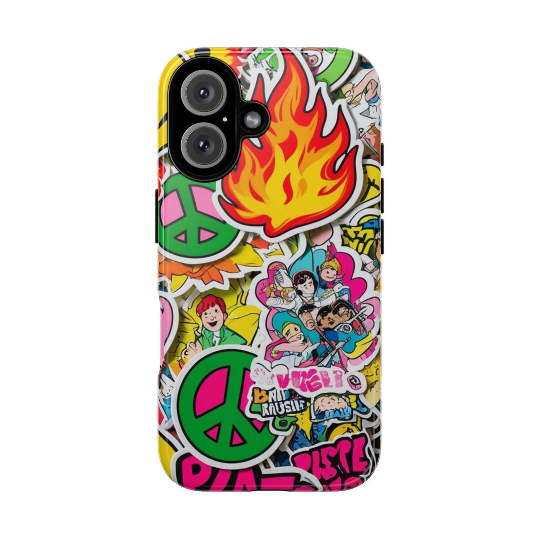 Sticker Bomb iPhone Case | Trendy Y2K Phone Cover | Colorful Gift for ...