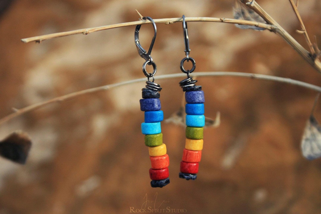 LGBTQ Aspie Autism Chakra Rainbow Earrings - Spectrum Colors - Gay ...