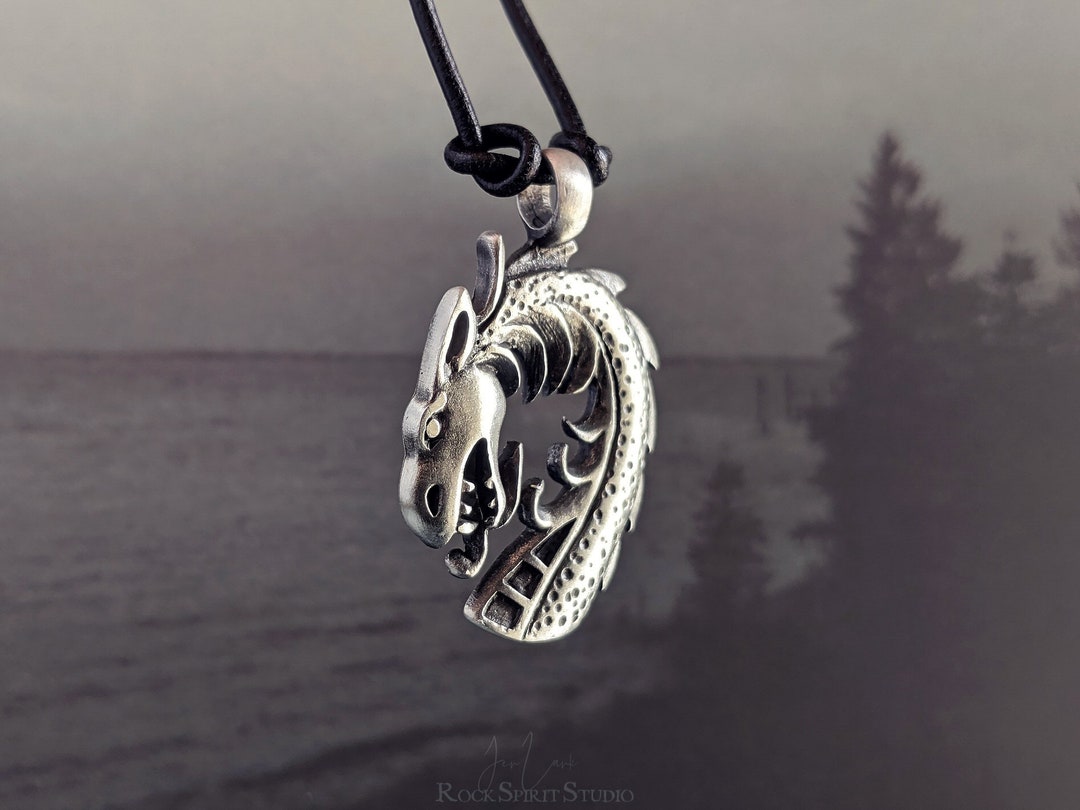 Dragon Fire Drake Draco Mythic Creature Mystic Necklace Norse Viking ...