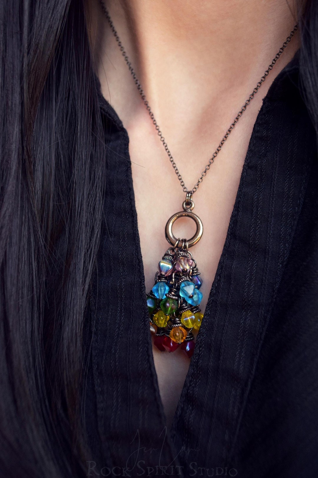 LGBTQ Aspie Autism Chakra Rainbow Necklace - Spectrum Colors - Gay ...