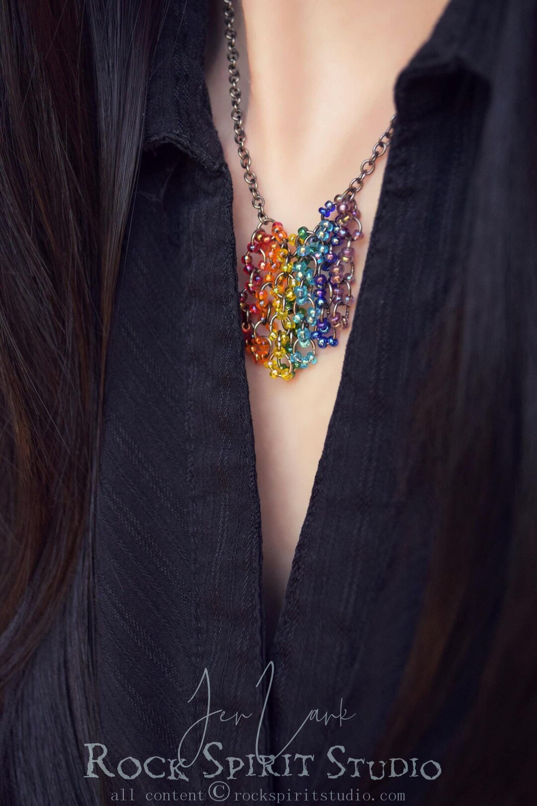 LGBTQ Aspie Autism Chakra Rainbow Necklace - Spectrum Colors - Gay ...