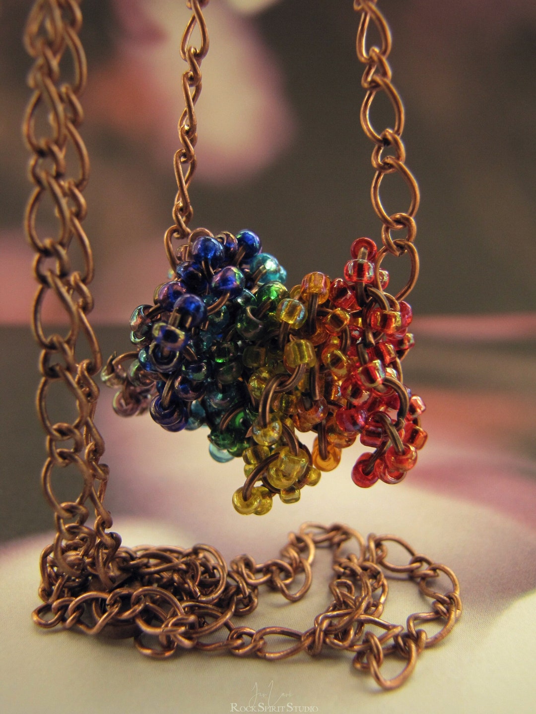 LGBTQ Aspie Autism Chakra Rainbow Necklace - Copper - Gay Pride ...