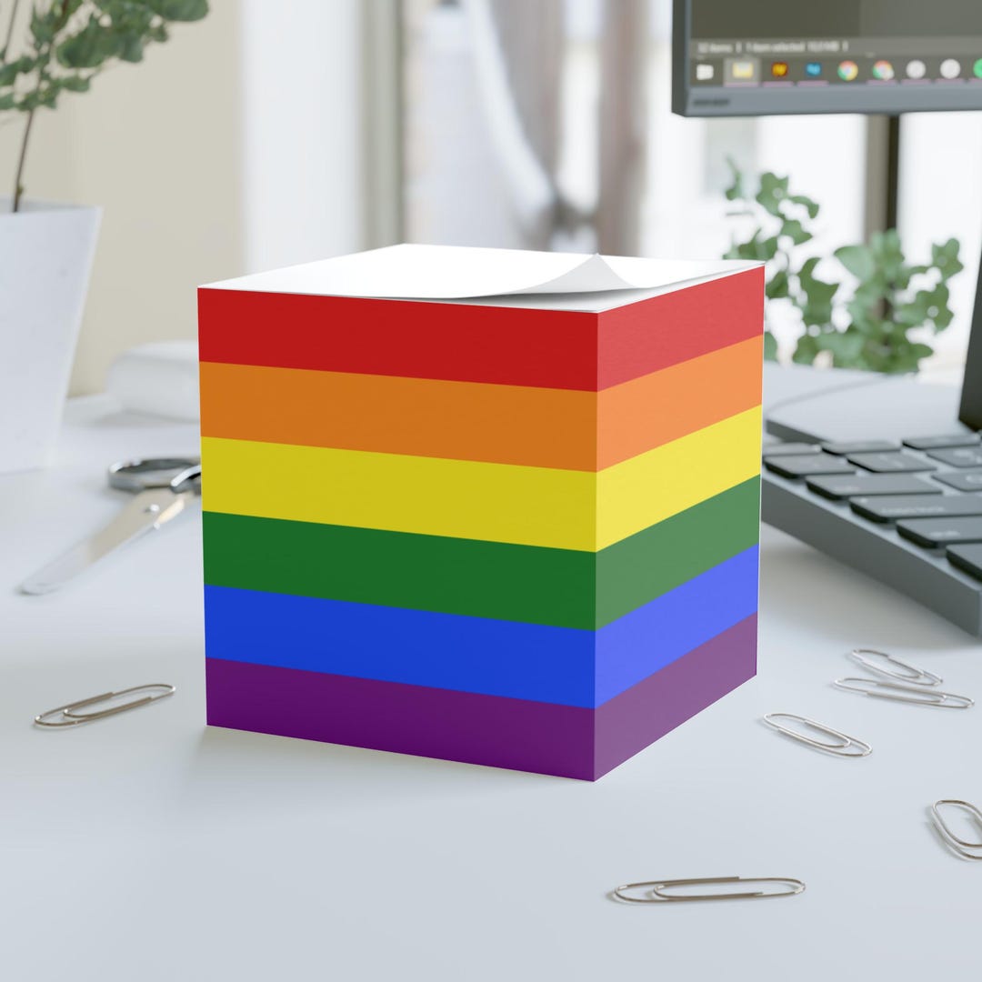 Rainbow Pride Note Cube | Sticky Memo Pad, Pride, LGBTQIA+, Love is ...