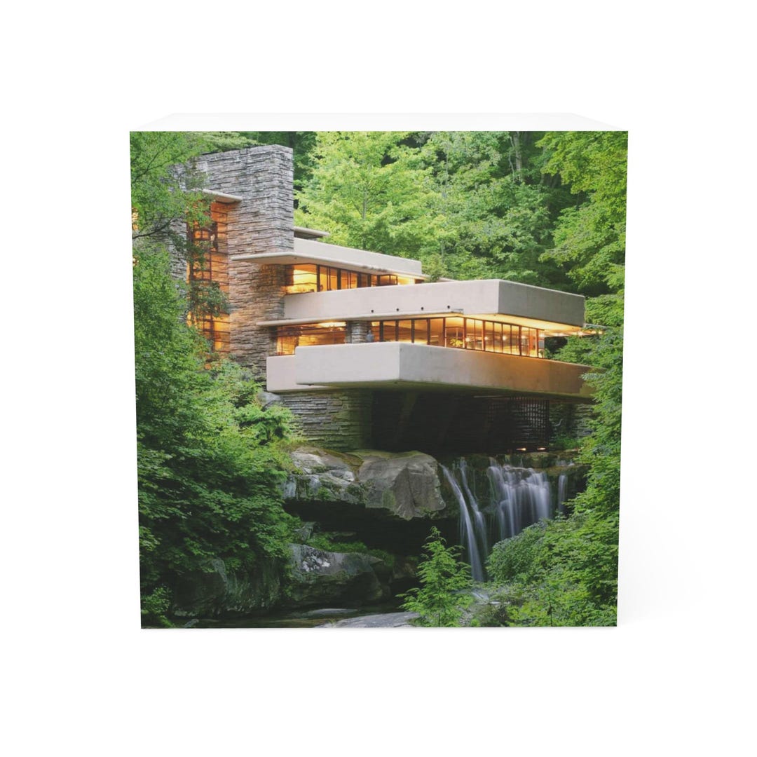 Fallingwater Note Cube, Architecture Lovers, Greenery Desk Accessory, Gift for Nature ...