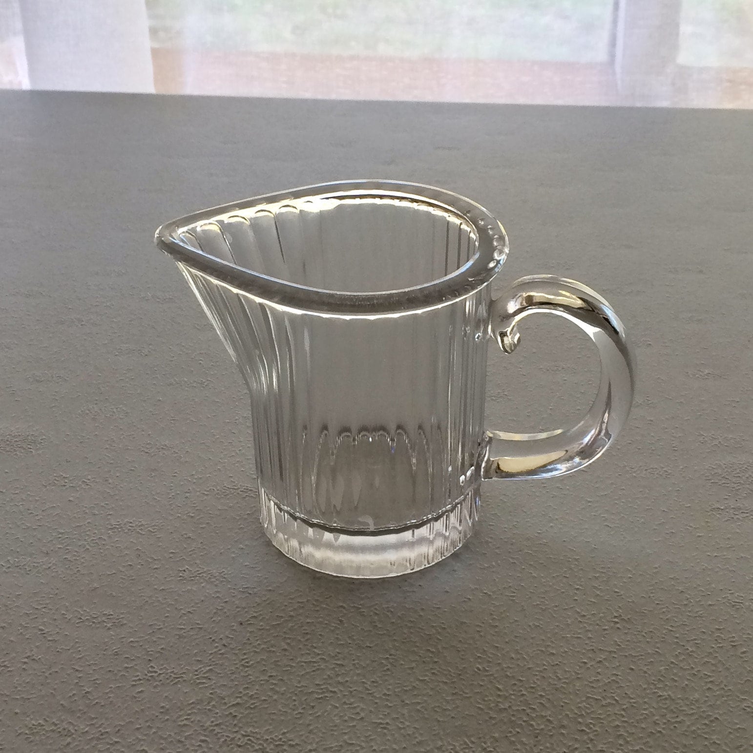 Vintage Glass Pitchers, Vertical Lines, Fluted Glass, Footed Glass ...