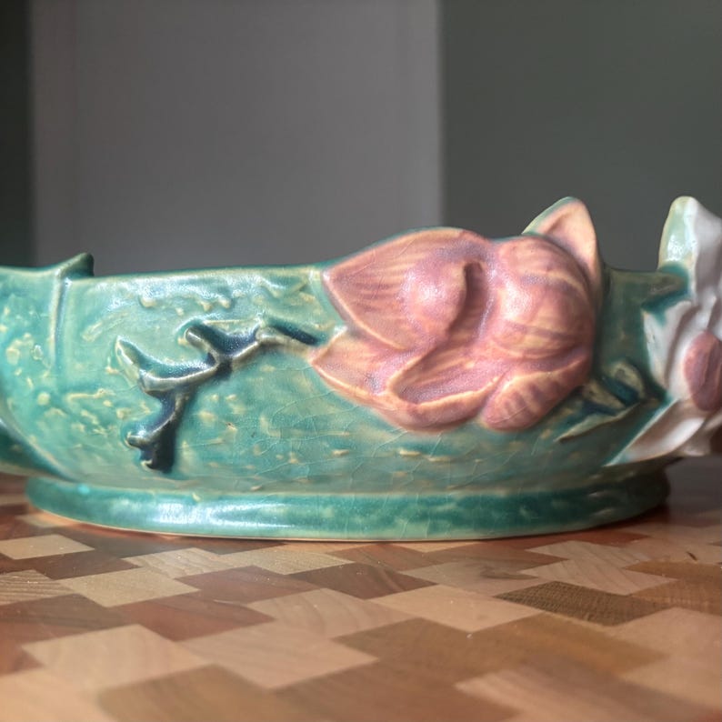 MCM Roseville Magnolia Green Large Console Bowl, Art Pottery, 450-10 - Etsy