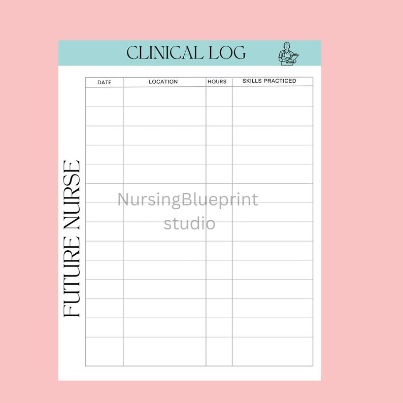 Nursing Clinical Log Printable | Nursing Student Planner Insert | Nursing Clinical Tracker ...