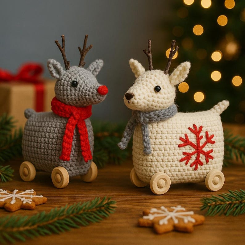 Christmas Reindeer Crochet Pattern: Amigurumi Holiday Decor (PDF) - Etsy