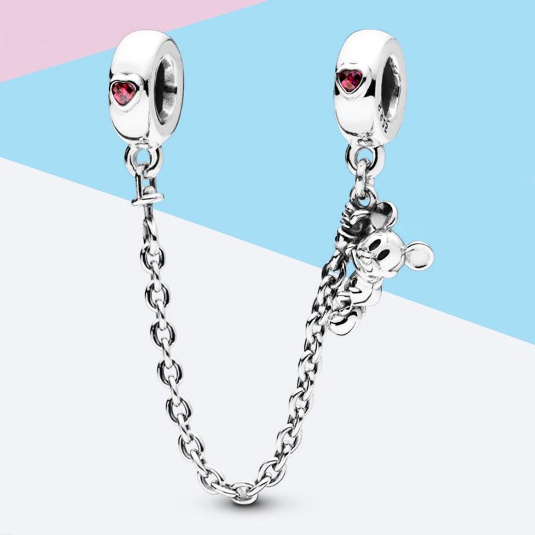 Pandora 'climbing Mickey' Safety Chain Charm - Etsy