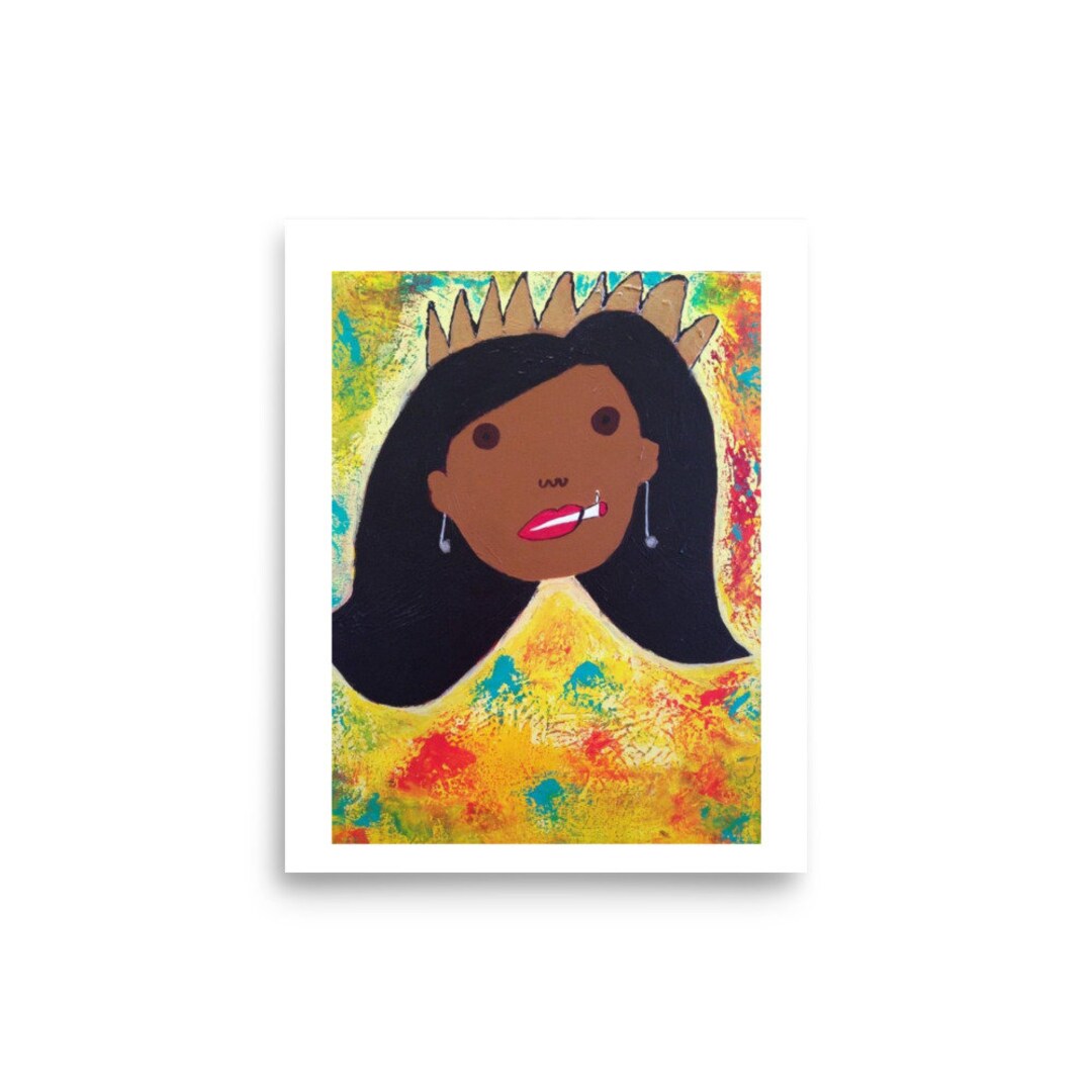 Artist With Autism, African American Smoking Lady Poster, Whimsical ...