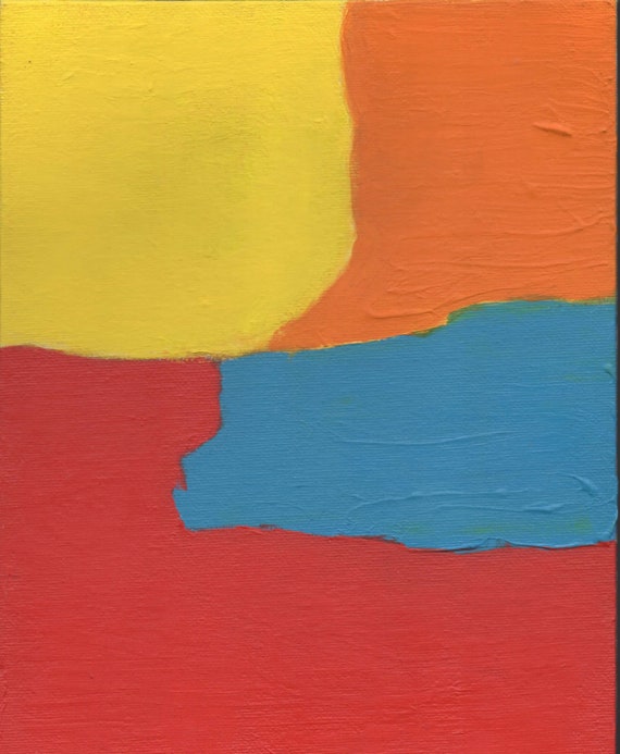 Original Art Painting Red Yellow Blue Art Gifts Wall - Etsy