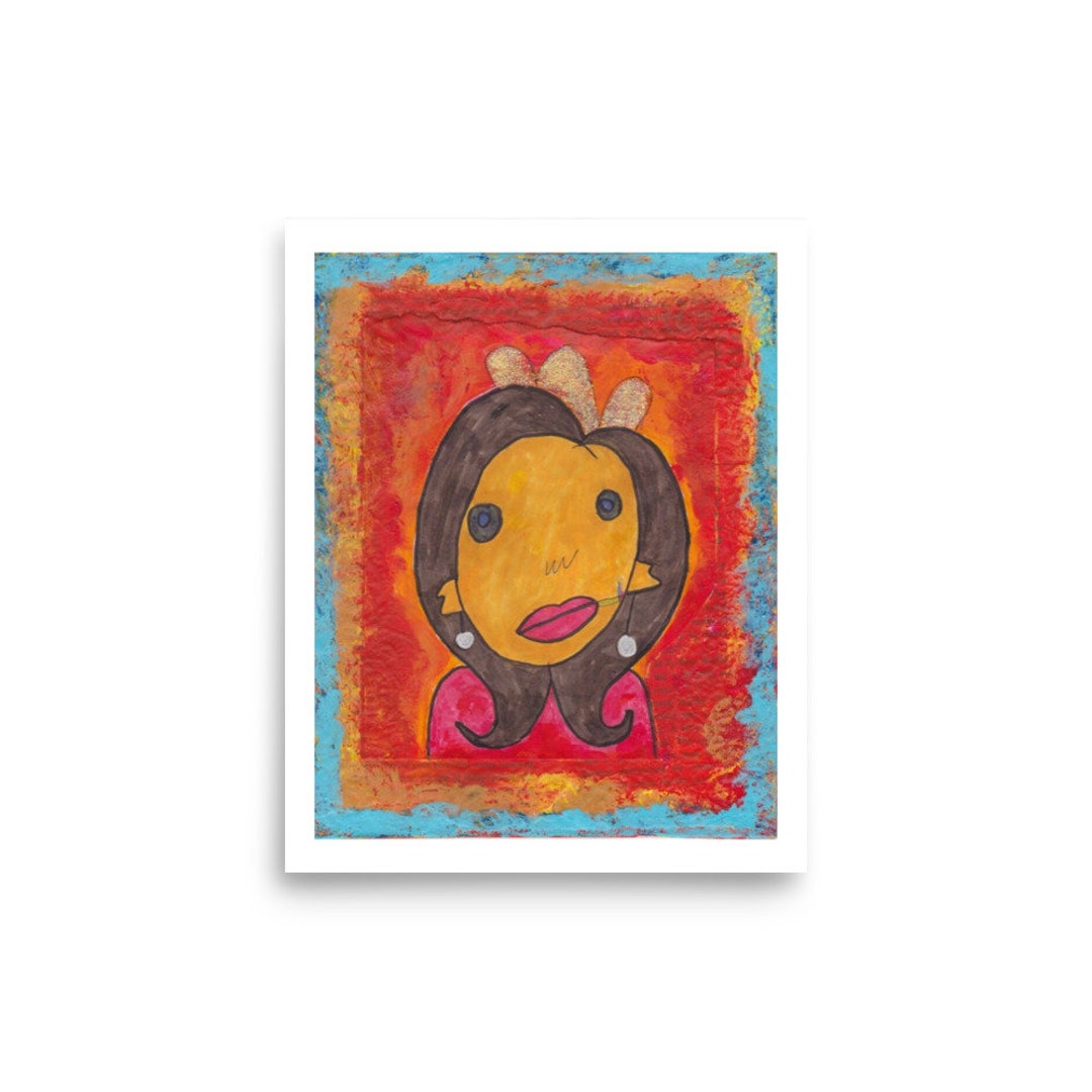 Smoking Diva Poster, Whimsical Art, Artist With Autism, Fine Art Print ...