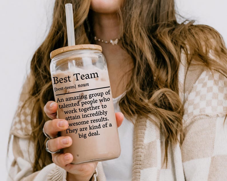 Personalized Best Team Glass Cup, Best Team Definiton Tumbler, Gifts ...