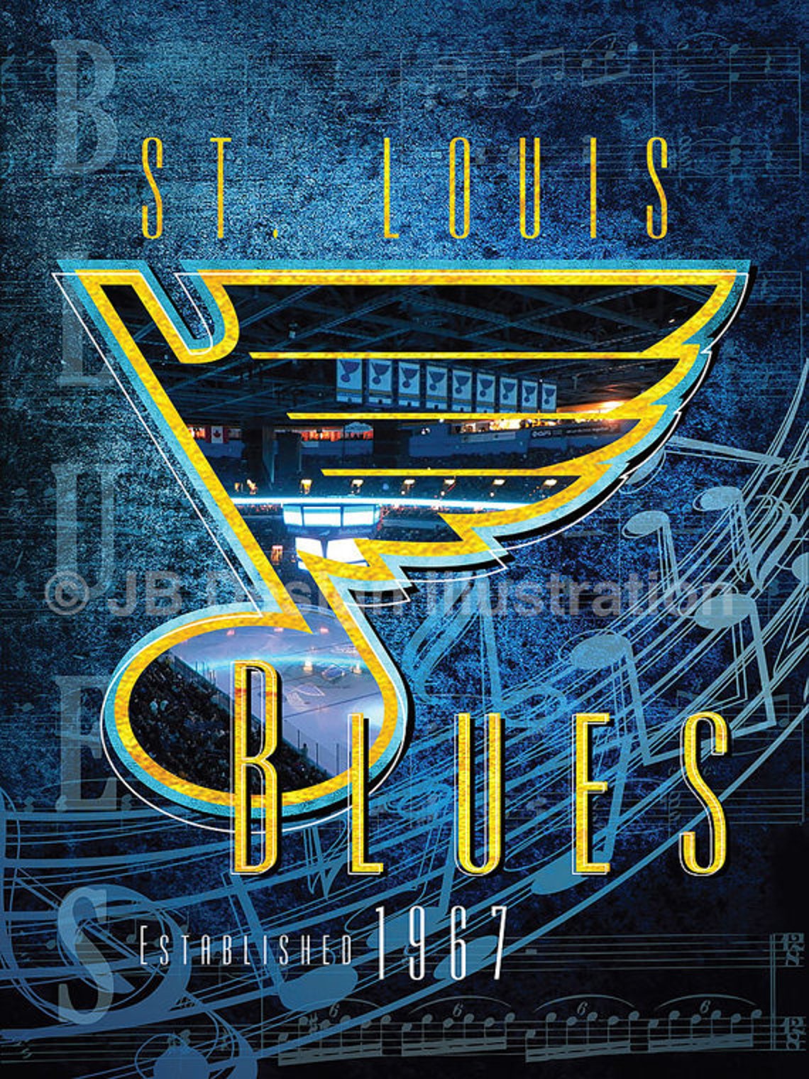 St. Louis Blues Note 14 X 18 Matted Limited Edition - Etsy
