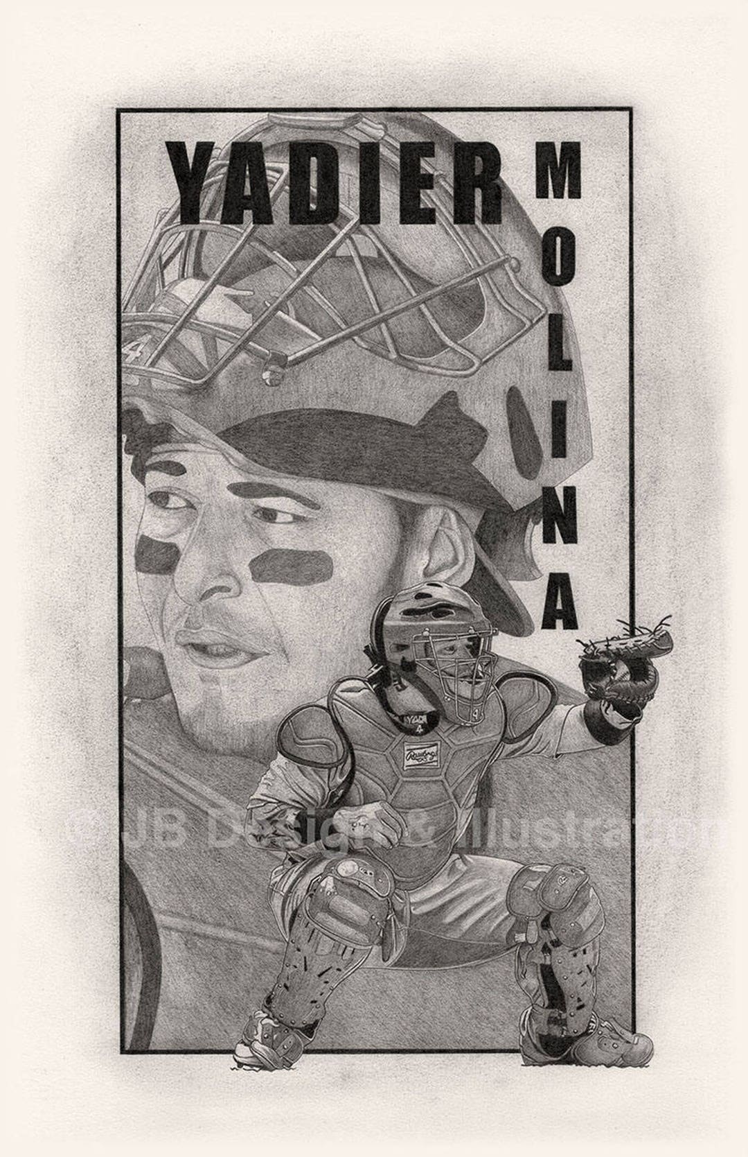 Yadier Molina 11 X 17 Pencil Drawing - Etsy