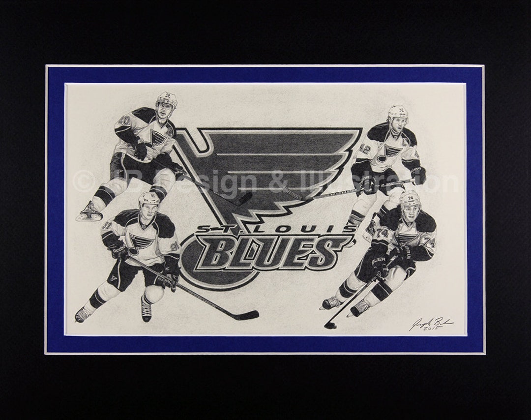 St Louis Blues 14 X 11 Matted Pencil Drawing - Etsy