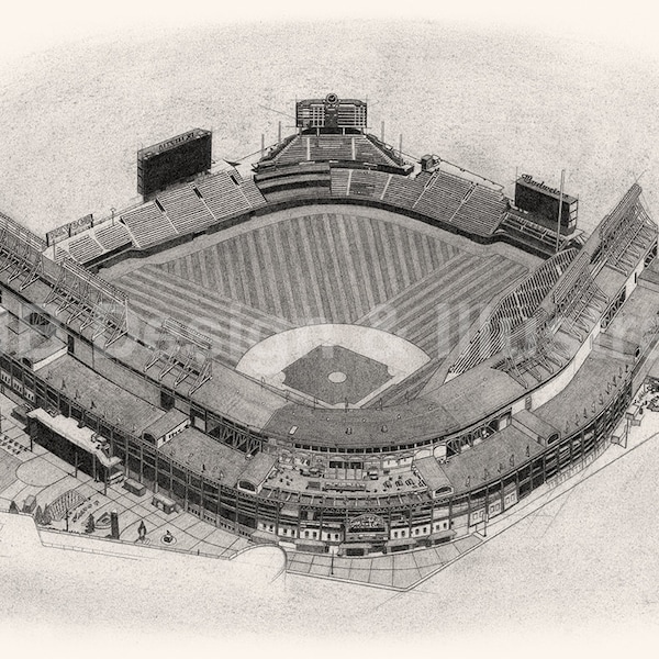 Wrigley Field Pencil Drawing - Etsy