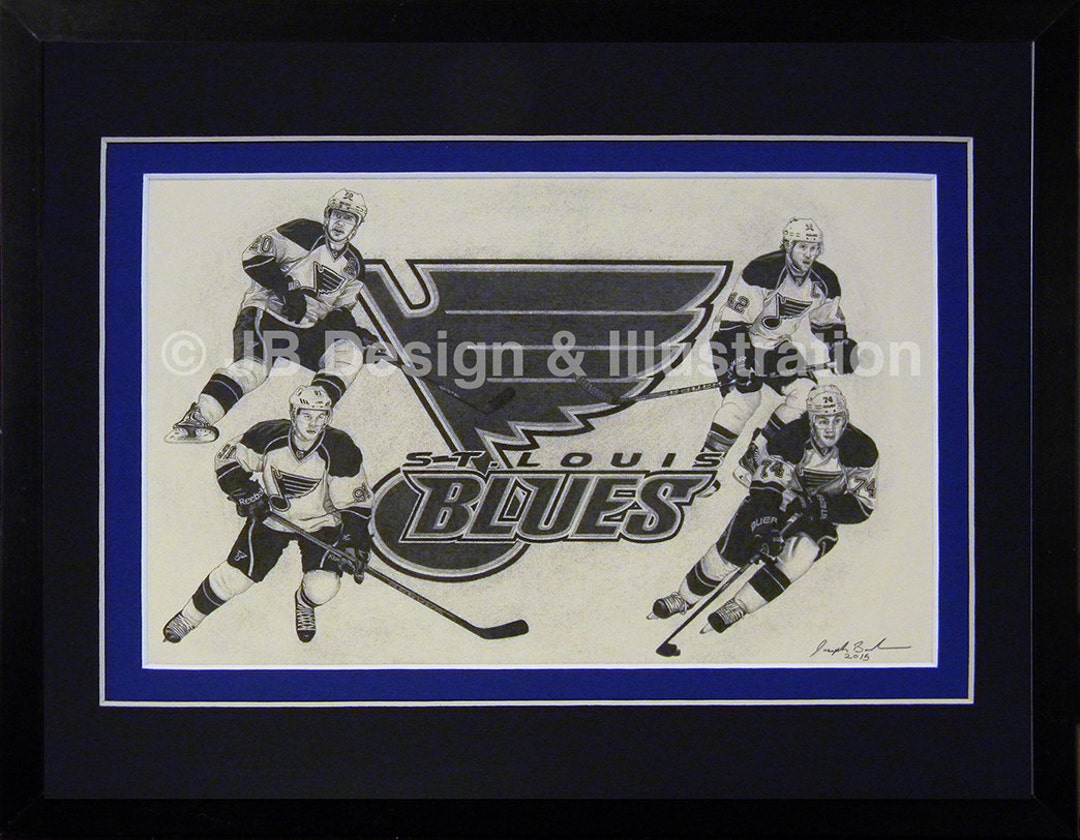 St Louis Blues 14 X 11 Framed Pencil Drawing - Etsy