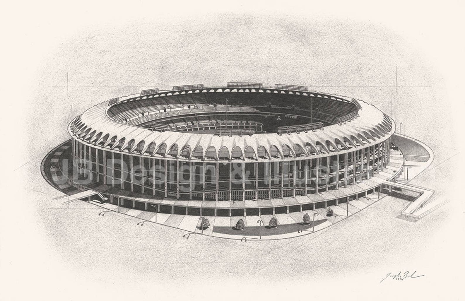 Old Busch Stadium 14 X 11 Framed Pencil Drawing - Etsy