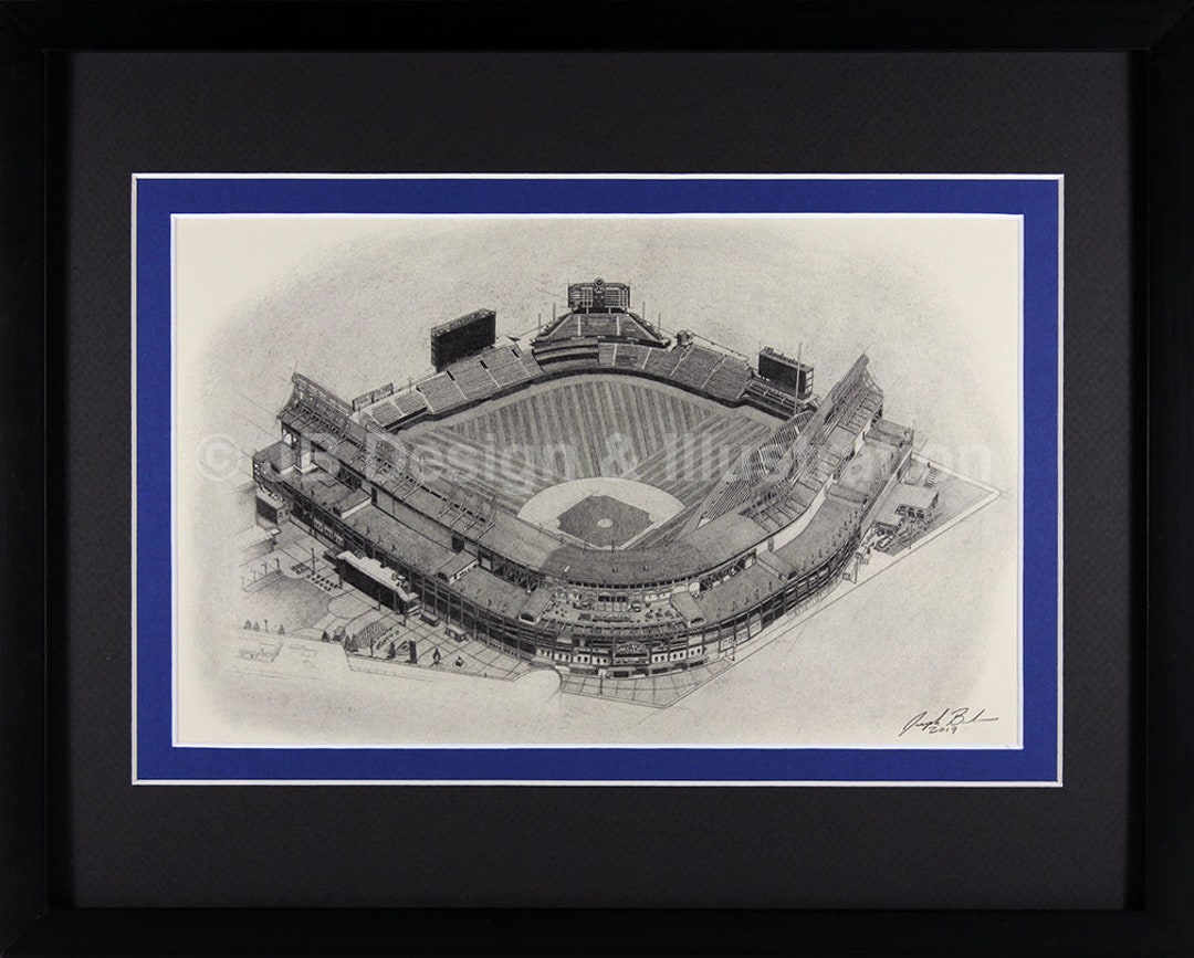 Wrigley Field 14 X 11 Framed Pencil Drawing - Etsy