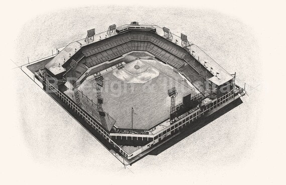 Baseball Field Pencil Drawing