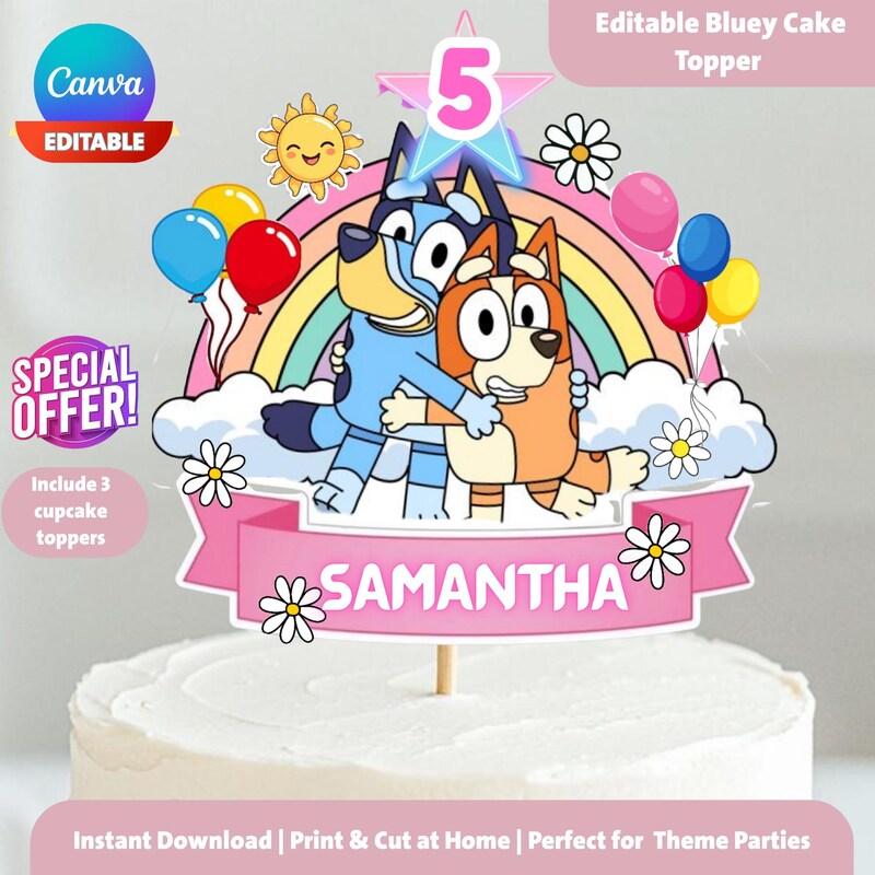 Bluey Cake Topper - Etsy