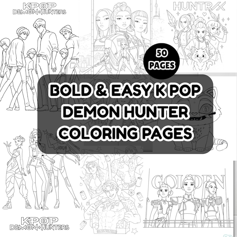 Huntrix Coloring Pages - Etsy