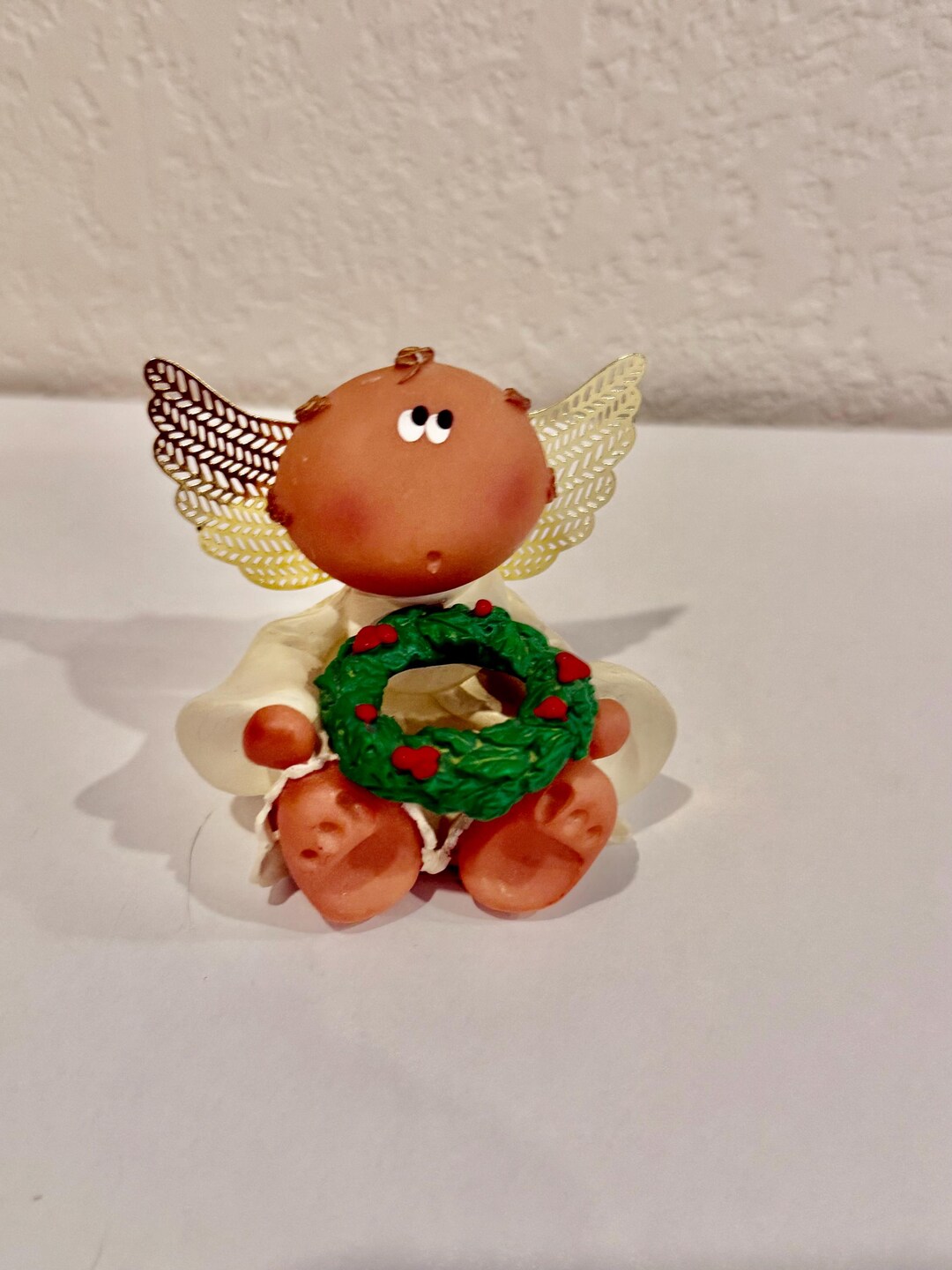Vintage Y2K Angel Cheeks Figurine With Christmas Wreath – 2000’s ...