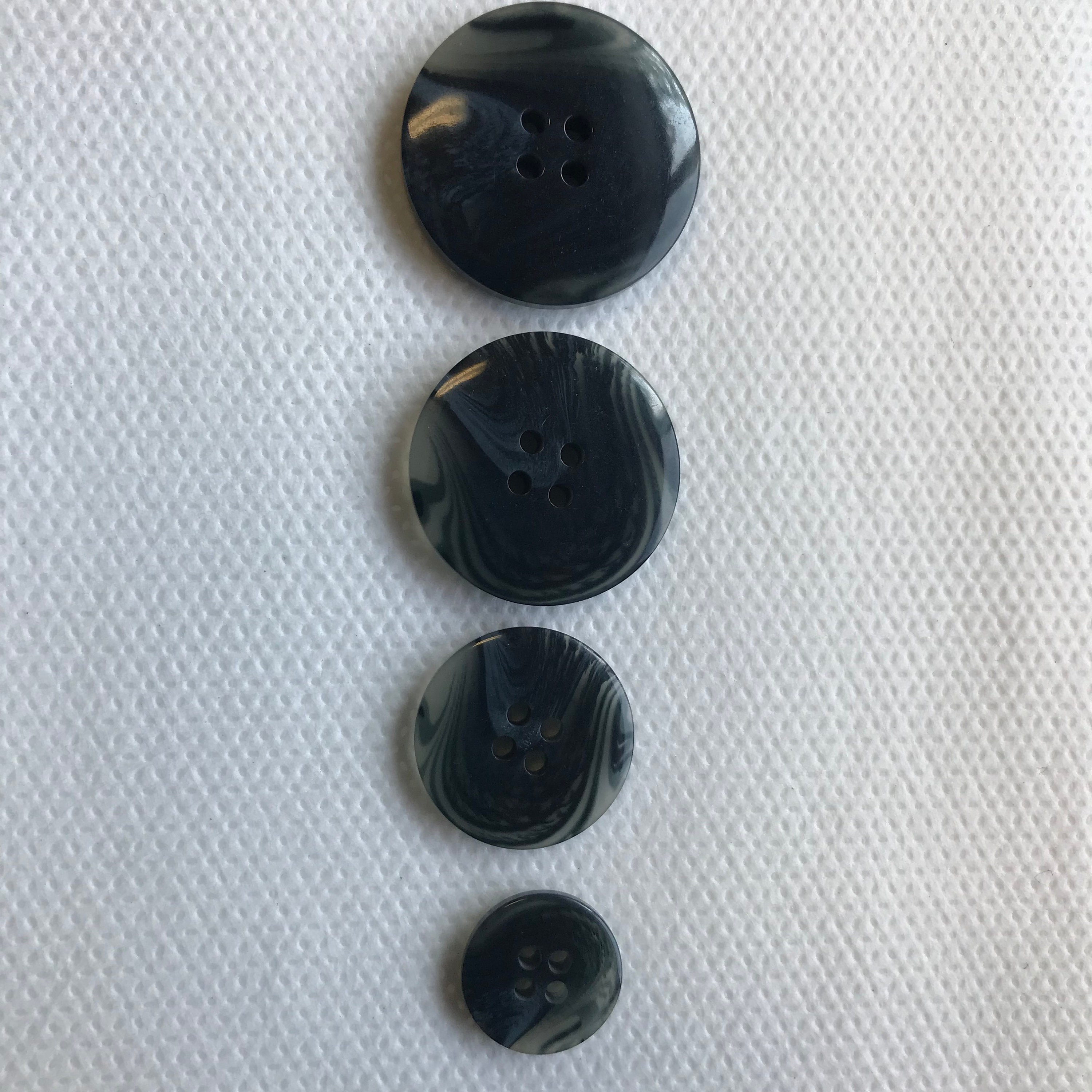 Navy Blue Mottled Coat and Suit Buttons SIZE 1 1/8" Lot of 6 Buttons ...