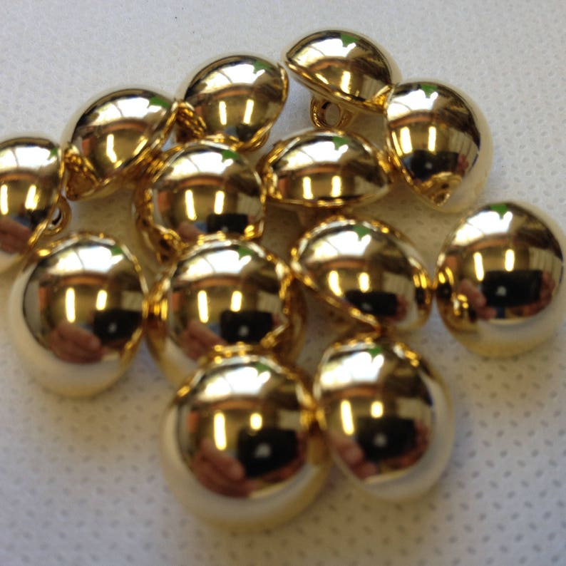 GOLD BUTTON. Half Ball. Size 1/2"(12mm). Small Gold Button. Large Lot ...