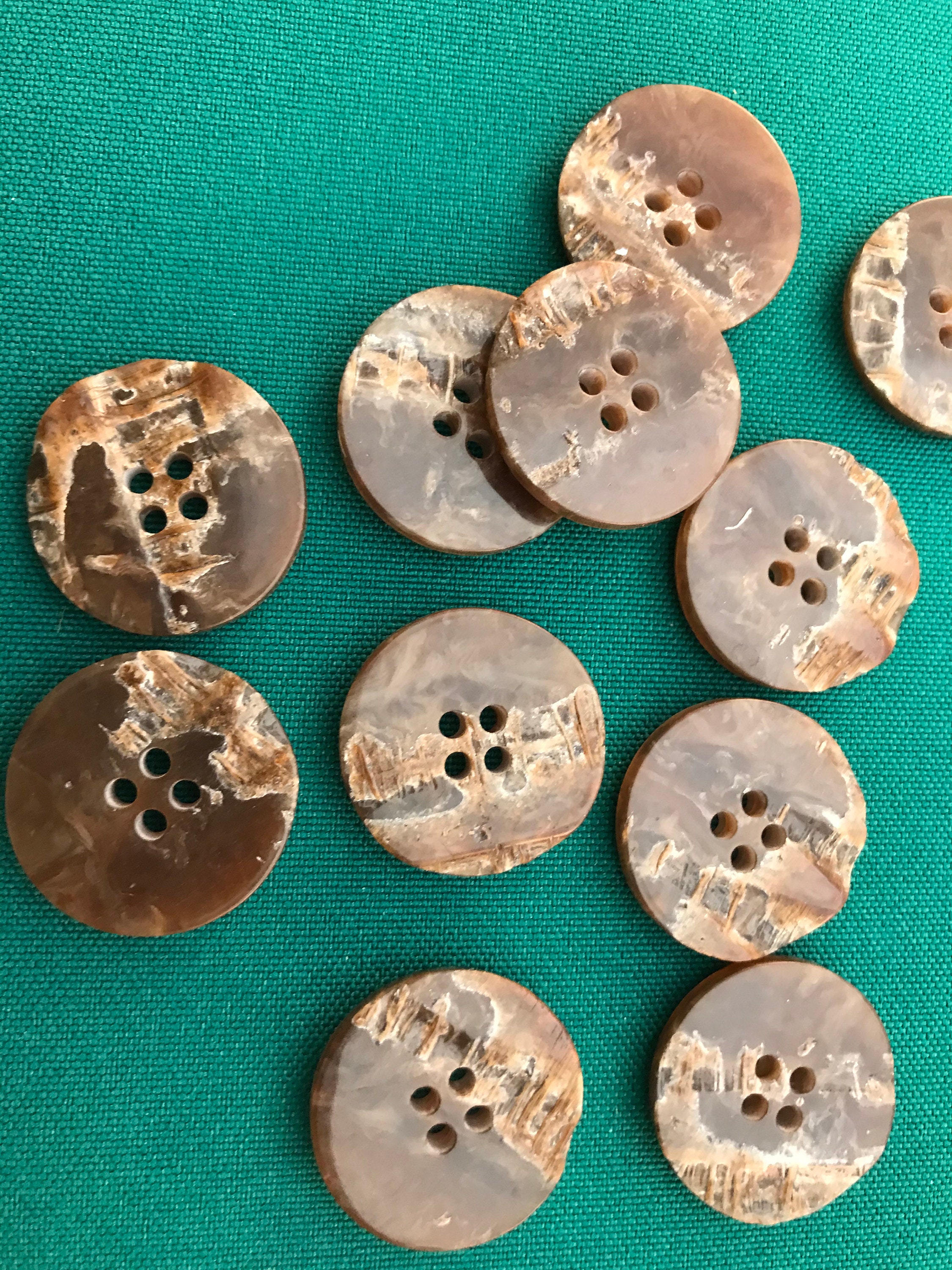 Brown Buttons Large Size 15/16" 4 Hole, Lot of 6 Stone Look - Etsy