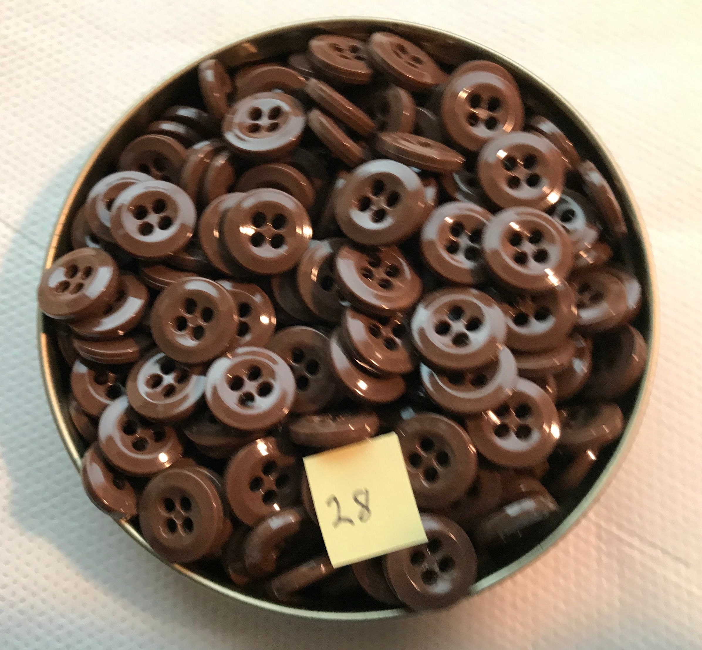 Brown Button Basic brown buttons 4 hole Lot of | Etsy