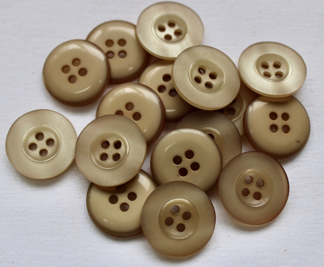 Beige Button, Tan Button - Jacket Button Size is 3/4" (19mm) Lot of 6 ...