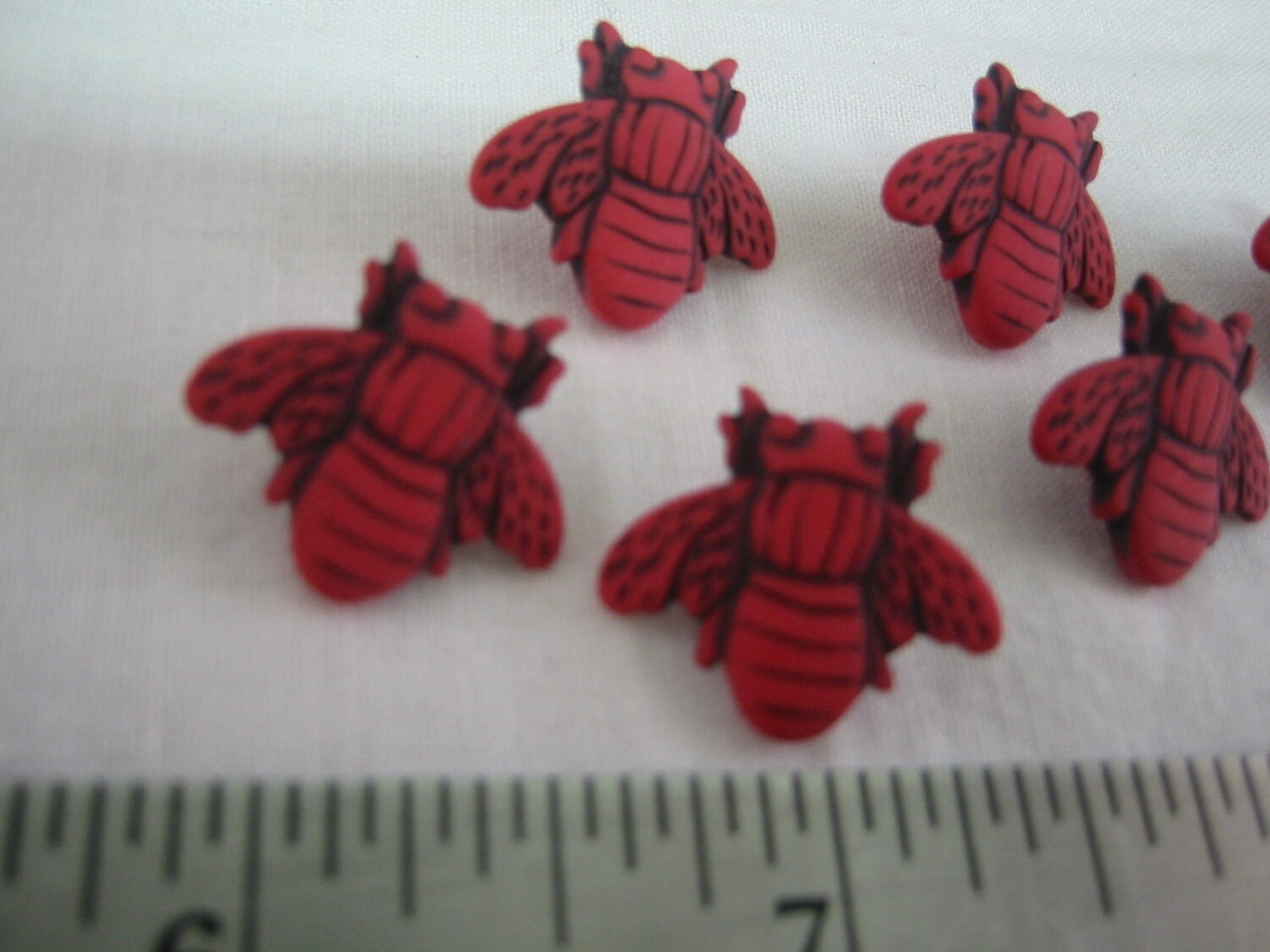 Red Buttons Red Bee Button Shape of Bee Lot of 6 | Etsy
