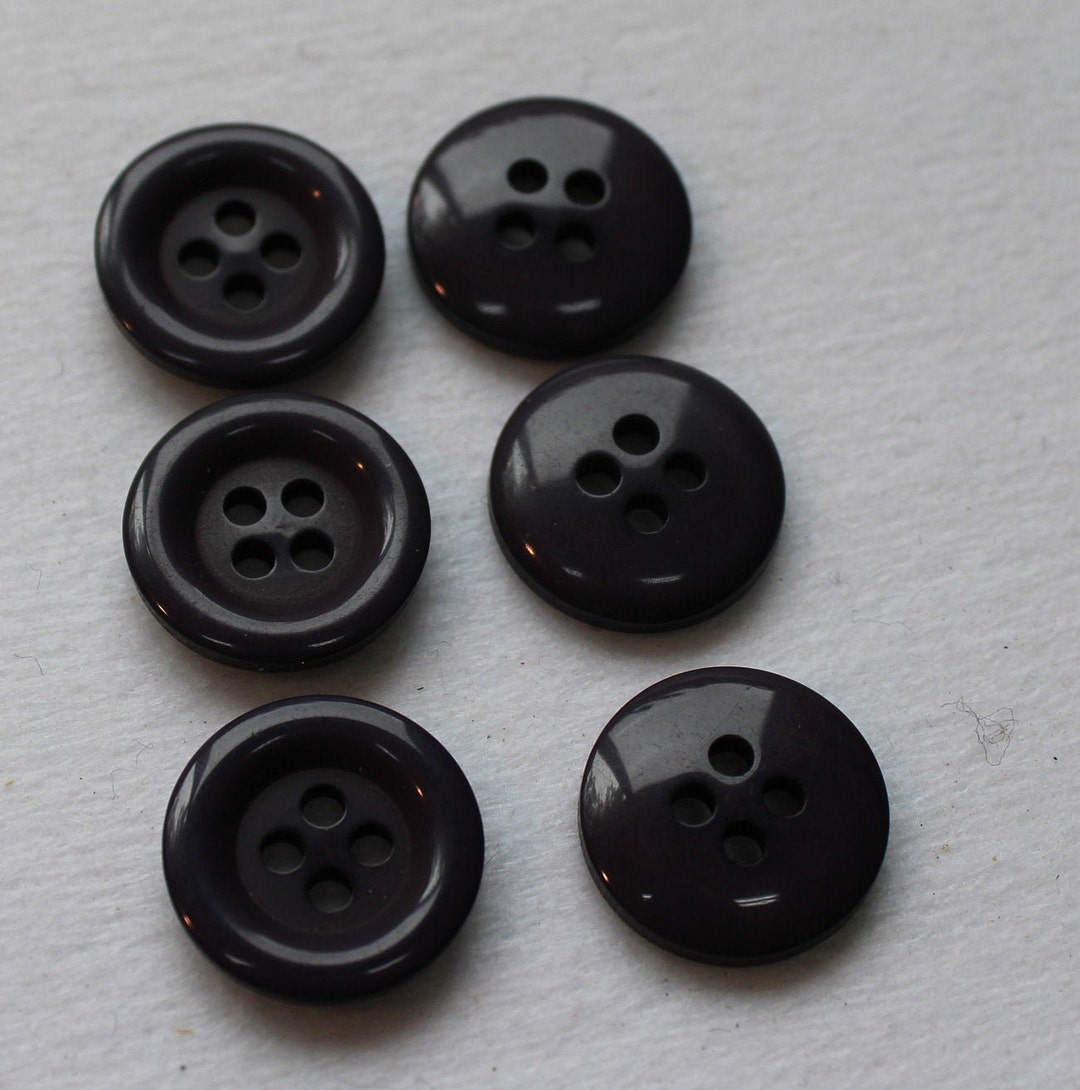 Black Buttons, Small Black Buttons, Thick Rim Size 5/8" (15mm) - Lot of ...