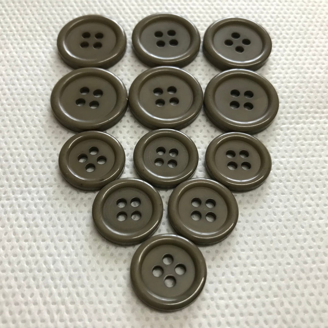 Tan Buttons With a Rim 4 Hole, Flat Back 2 Sizes Available. 3/4"(19mm ...