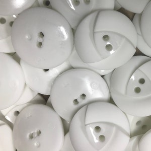 White (satin / Shiny) Button, 2 Hole White Button, 5 Sizes Available ...