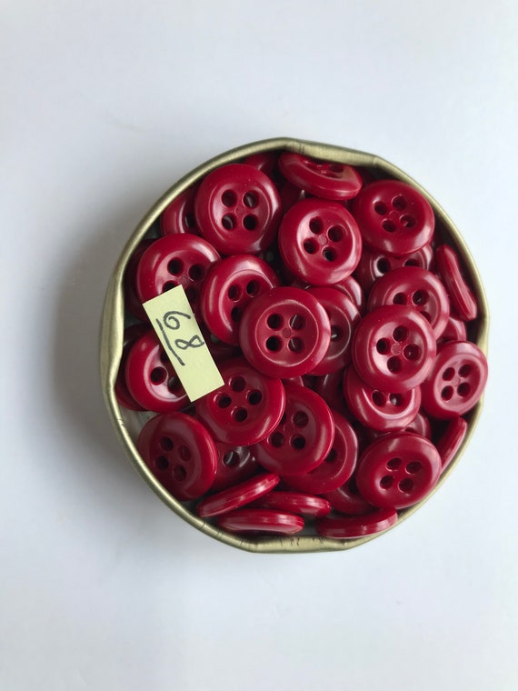 Red Button Red Buttons 4 Hole Lot of 10-50-100-500 Buttons | Etsy