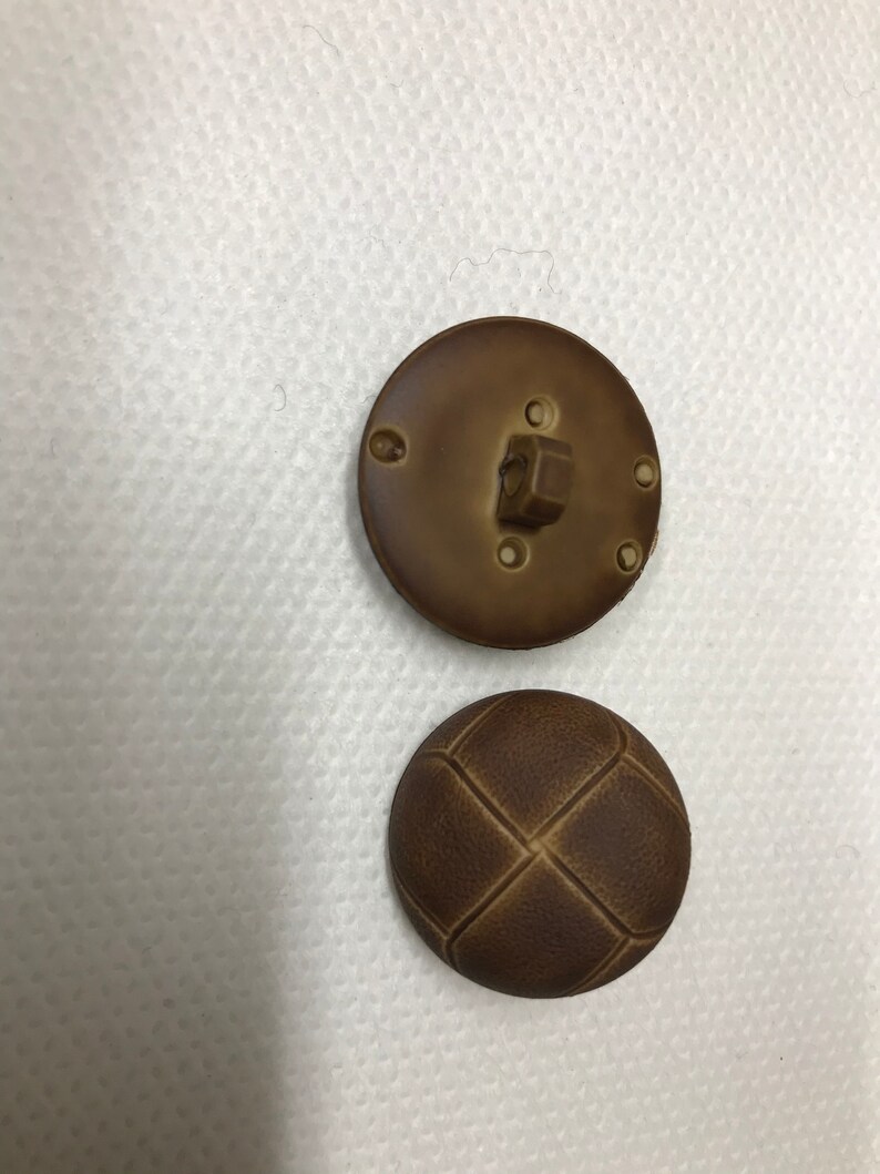 Leather Buttons Imitation Look Brown dark Brown Shank - Etsy