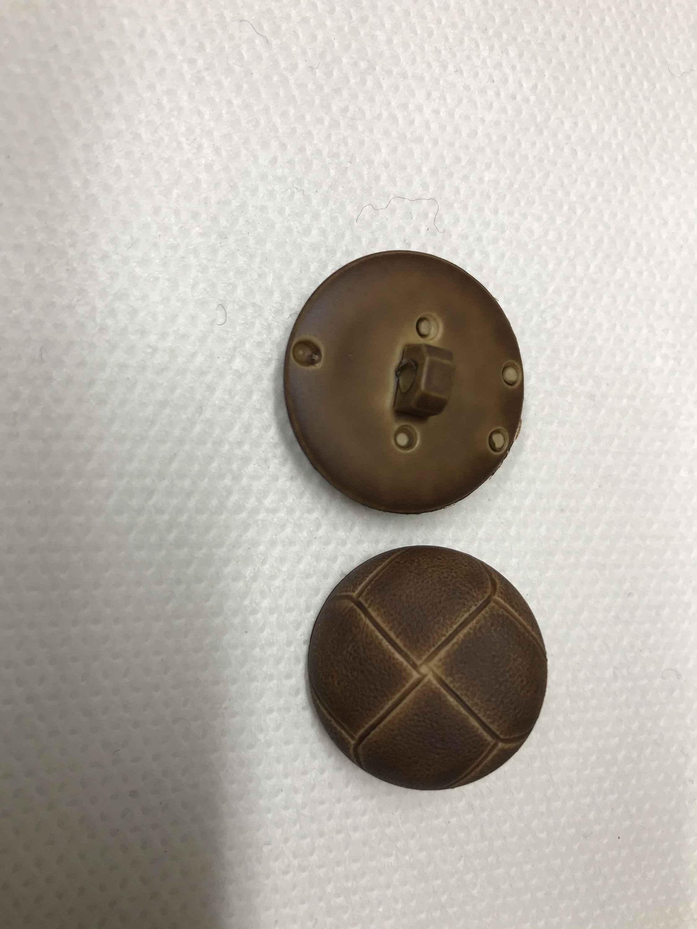 Leather Buttons Imitation Look Brown dark Brown Shank | Etsy